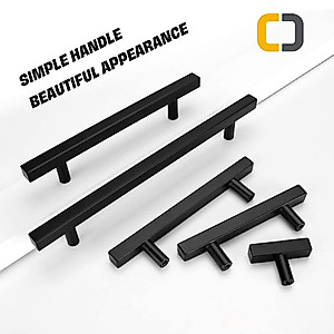 goldenwarm 8 Pack Black Cabinet Pulls 2-1/2 inch Kitchen Hardware Black Cabinet Handles Square Drawer Pulls Mordern Bar Pulls Bathroom Door Hardware 2-1/2in Hole Centers