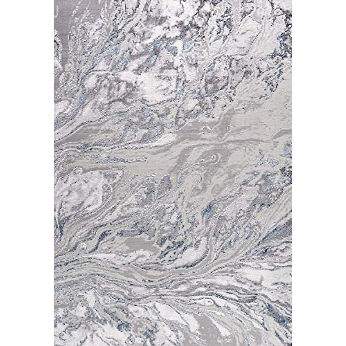 JONATHAN Y SOR203B-4 Swirl Marbled Abstract Indoor Area-Rug Contemporary Casual Transitional Easy-Cleaning Bedroom Kitchen Living Room Non Shedding, 4 X 6, Gray/Blue