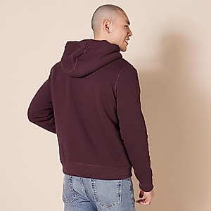 Amazon Essentials Hoodie For Men, Sherpa-Lined Full-Zip Fleece Sweatshirt, X-Large, Burgundy
