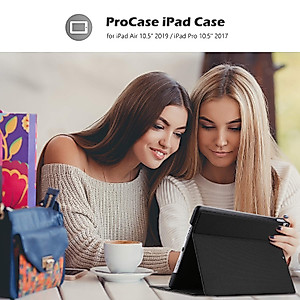 ProCase Cover for iPad Air 3 10.5" 2019 / iPad Pro 10.5 2017 Case, Slim Stand Protective Folio Case Smart Cover for iPad Air 10.5" (3rd Gen) 2019 / iPad Pro 10.5" 2017-Black
