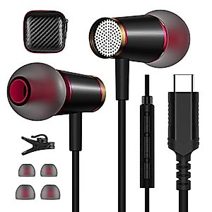 USB C Headphone, COOYA Type C Wired Earbuds for Samsung S23 S22 S21 S20 FE Note 20 Plus Galaxy Z Flip Fold 4 3 Noise Canceling in-Ear Earphone with Mic for iPad Pro Mini 6th Pixel 7 6 Pro OnePlus 9 10