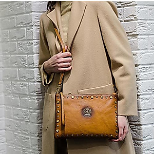 Pratesi Montebonello leather crossbody bag - B456 Bruce (Brown)