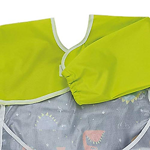 Hi Sprout Infant Toddler Baby Waterproof Sleeved Bib, Bib with Sleeves&Pocket, 6-24 Months (Dinosaurs)
