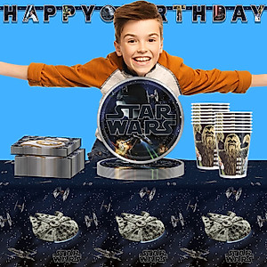 Star Wars Birthday Decorations | Star Wars Party Supplies | Star Wars Plates and Napkins, Star Wars Birthday Banner, Star Wars Tablecloth, Star Wars Paper Cups | Star Wars Party Decorations for 16