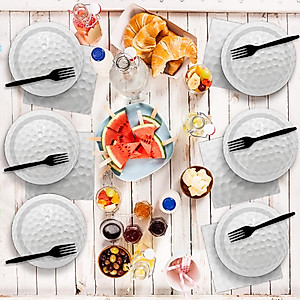 gisgfim 48 PCS Golf Paper Plates Birthday Party Supplies Disposable Golf Dessert Plates Sports Favors Decorations for Boy Baby Shower