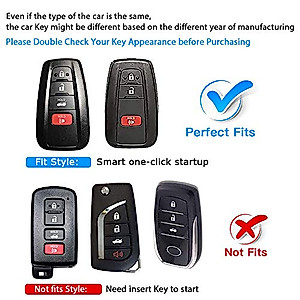 QBUC for Toyota Key Fob Cover with Keychain TPU Suitable for 2018-2022 Toyota Camry RAV4 Avalon C-HR Corolla Highlander GT86 (Style 2-White)