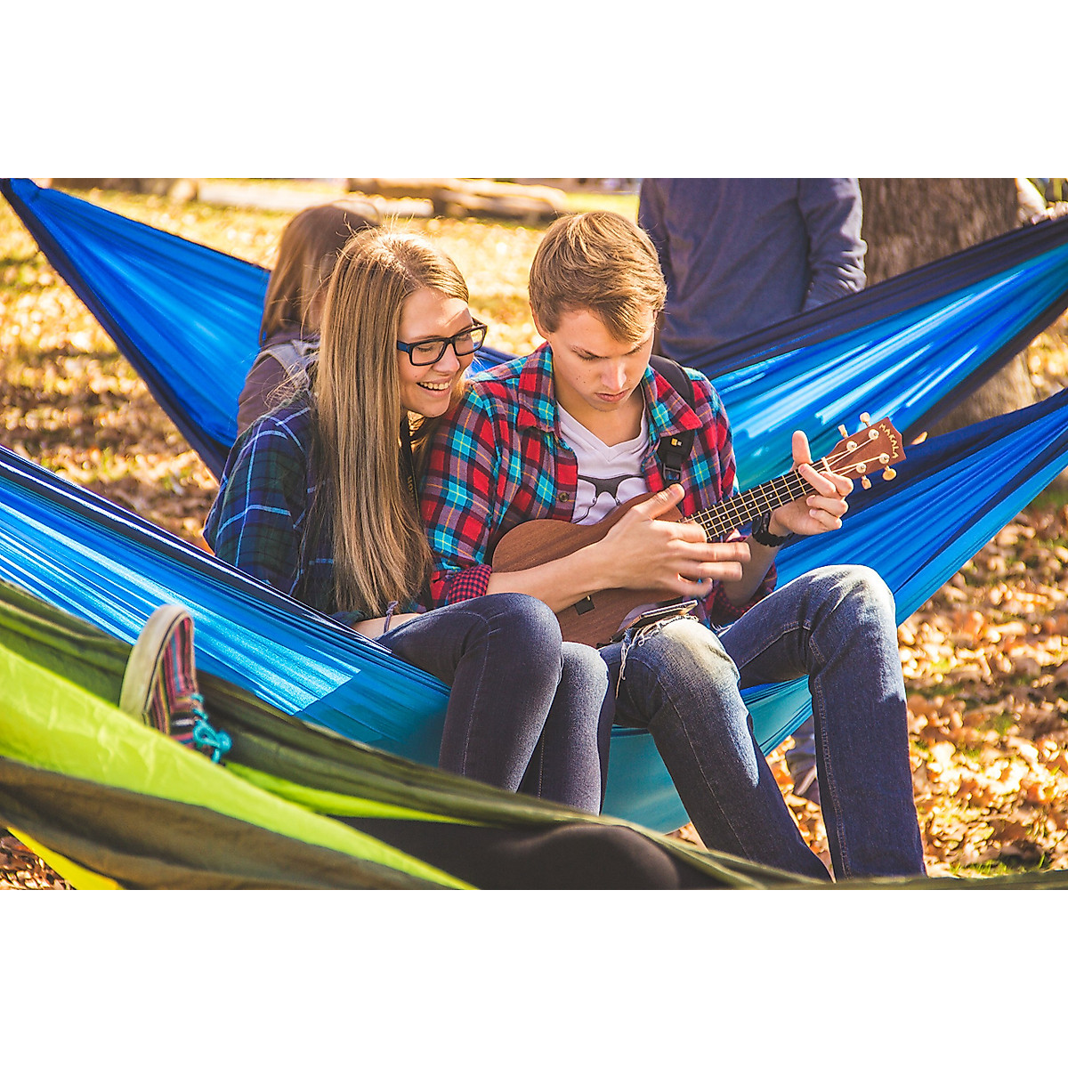 CHILLAX Blue - Double Travel Hammock with Integrated Suspension