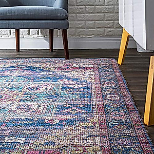 nuLOOM Melinda Flatweave Medallion Jute Area Rug, 3' x 5', Blue