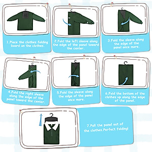 BoxLegend Shirt Folding Board Durable Shirt Folder Easy Folding Clothes Folder for Adult and Kids Handle As Hook for Hanging Black