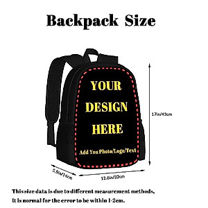 UJDUYSD Custom Backpack for Mens Womens, Personalized Backpacks with Photo Text Logo, Customize Casual Large Capacity with Compartments Laptop Bags for Travel, Camping 17"