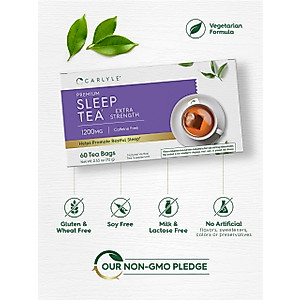 Carlyle Sleep Tea | 60 Tea Bags | Caffeine Free | Herbal Blend | Bedtime Tea | with Valerian Root | Helps Promote Restful Sleep | Vegetarian, Non-GMO, Gluten Free