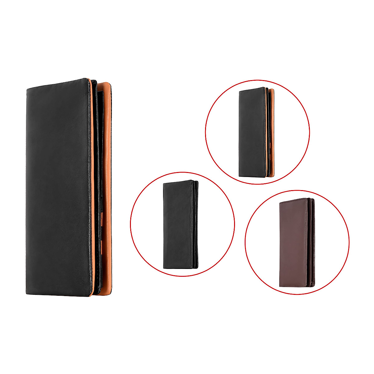 TRENDSLOCKER Executive Leather Wallet Purse Unisex RFID Protection Bifold Wallet (Black/Tan)