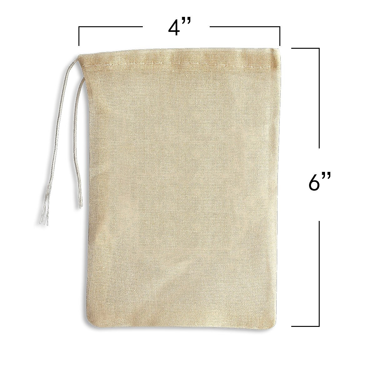 kingleder 12Pack Reusable Drawstring Cotton Soup Bags, Straining Herbs Cheesecloth Bags, Coffee Tea Brew Bags, Soup Gravy Broth Stew Bags, Bone Broth Brew Bags(4''x6'')