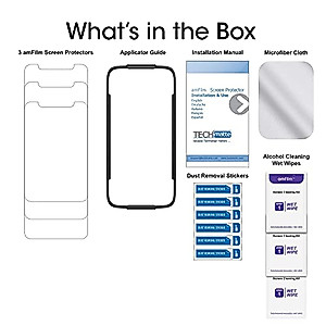 amFilm Glass Screen Protector for iPhone 11 Pro, iPhone XS/X with Easy Installation Tray, Tempered Glass, 3 Pack