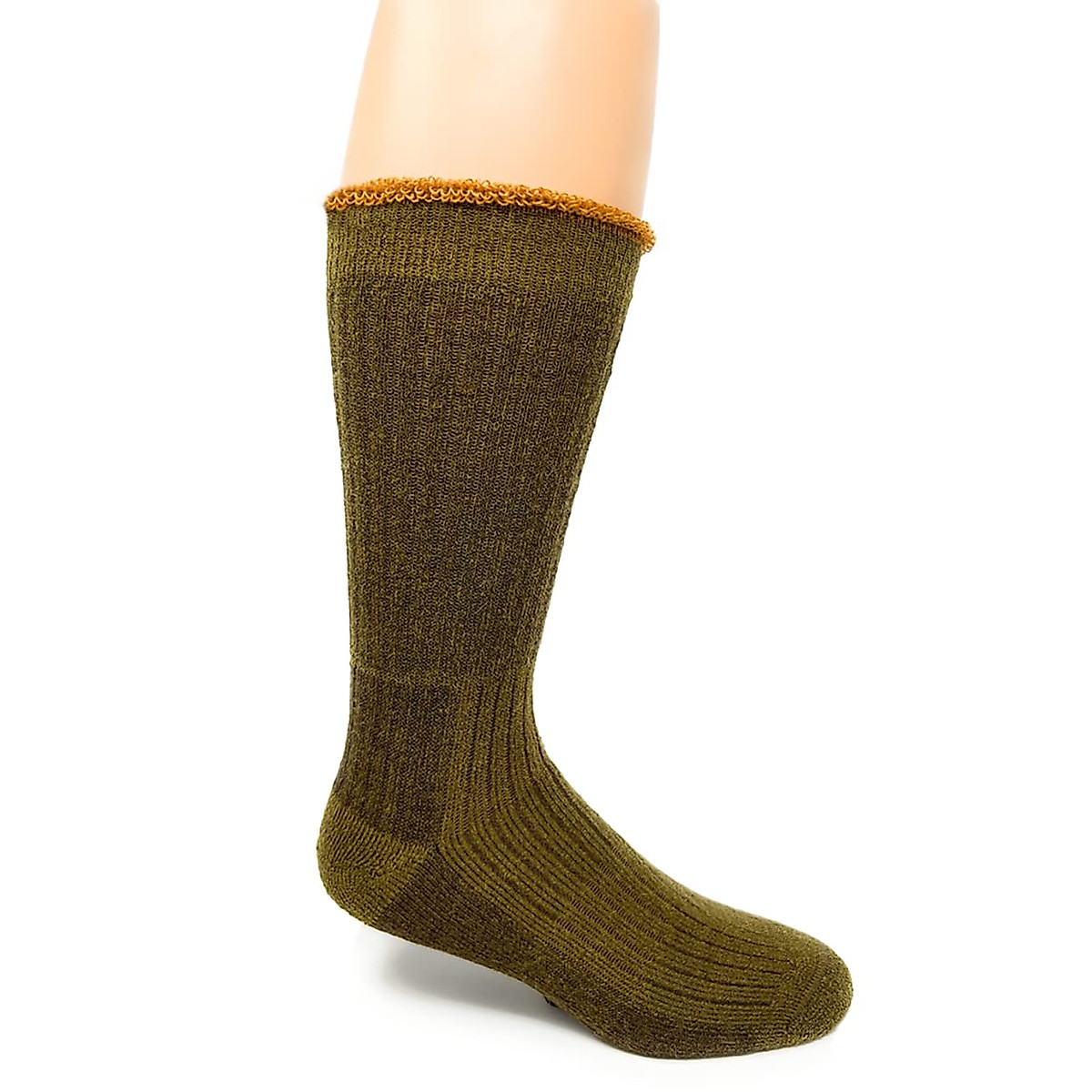 WARRIOR ALPACA SOCKS - Heavy-Duty Terry Lined Endurance Alpaca Socks (Mountain Green/Gold, Large)