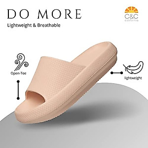 C&C California Women's Comfy Foam Pillow Cloud Slides Non-Slip Quick Drying Indoor Outdoor Sandals In Nude Size: 11