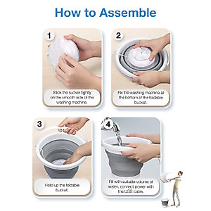Portable Washing Machine, Mini Washing Machine with Foldable Laundry Bucket,Portable Turbo Washer by for Socks Underwear Bra, Travel Business Trip or College Rooms