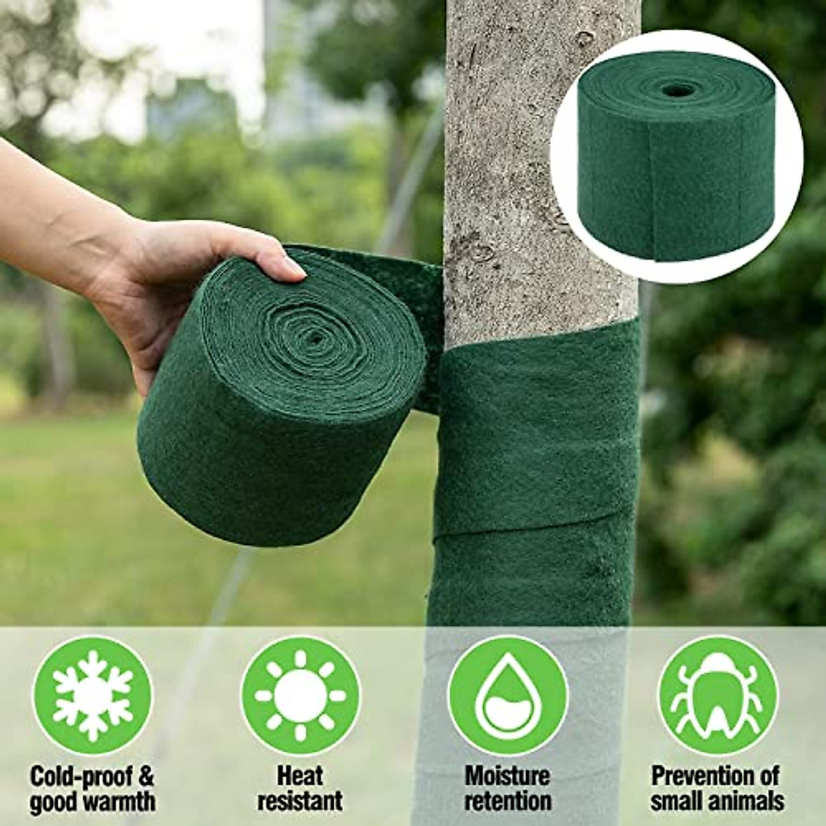 2 Pack Tree Protector Wraps, Total 130 Foot Winter-Proof Tree Trunk Guard Shrub Plants Antifreeze Bandage Protector Wrap Tree Protection for Keep Warm and Moisturizing, Tree Wraps to Protect Bark