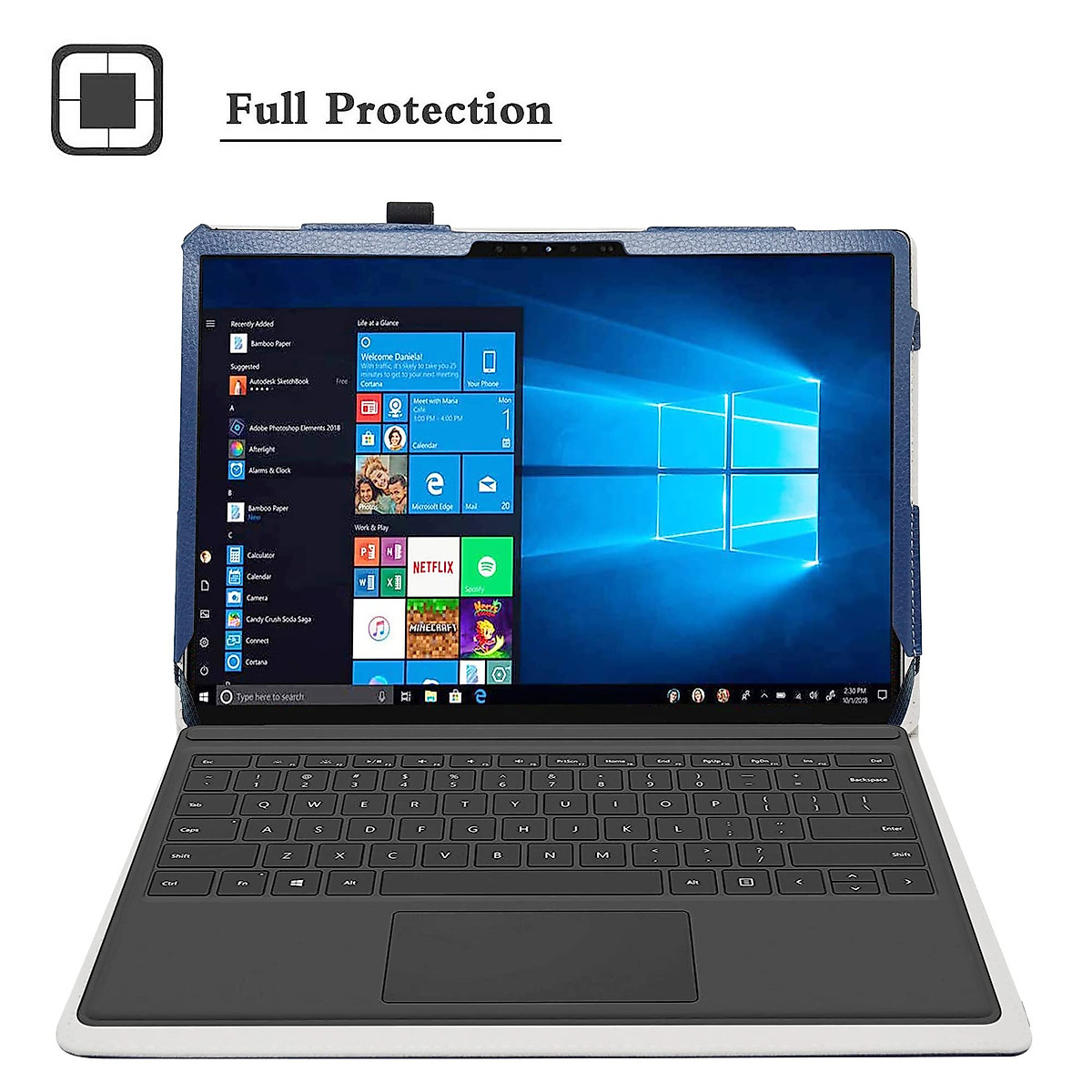 Bige for Latitude 7320 Detachable Case,PU Leather Folio 2-Folding Stand Cover for Dell Latitude 7000 7320 Detachable 13" 2-in-1 (2021) Tablet (Not fit Other Dell Laptop),Dark Blue