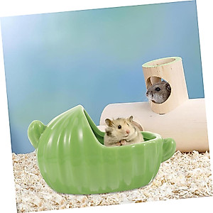 Parliky Ceramic Hamster Bathtub Sturdy Sand Bath Container for Small Pets Reusable Compact Design for Hamsters Chinchillas and Gerbils Durable Bathroom Supplies for Daily Use