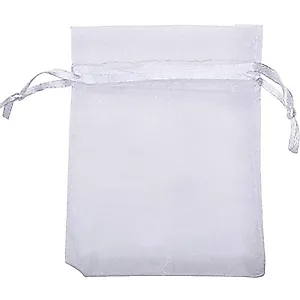Mudder Organza Gift Bags Wedding Favour Bags Jewelry Pouches, Pack of 100 (2.8 x 3.5 Inch, White)