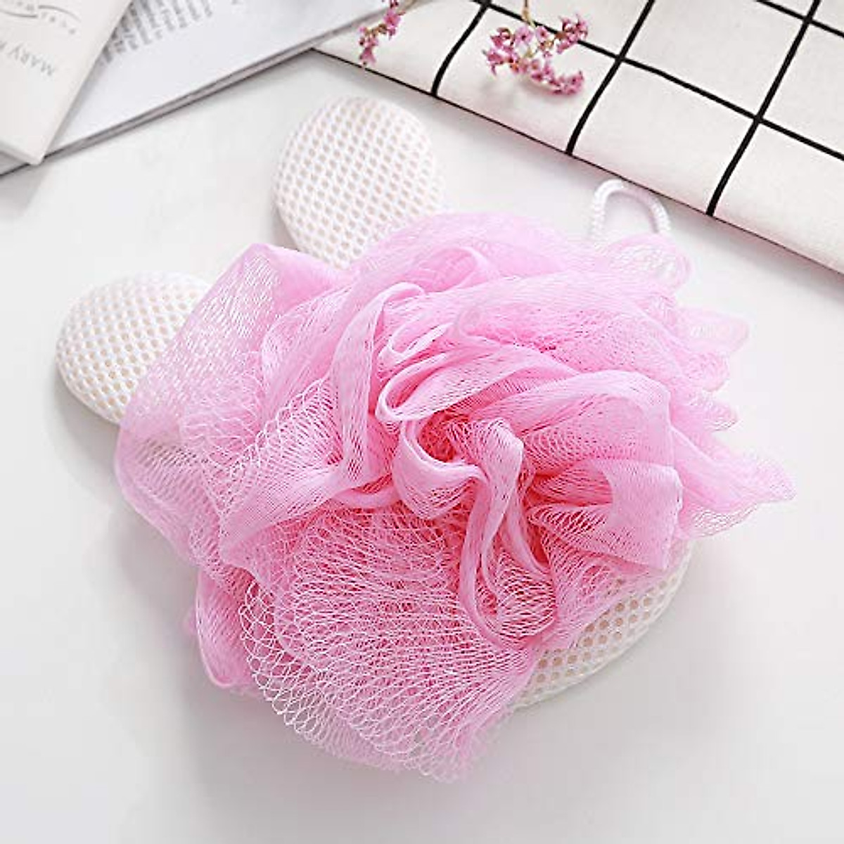 Loofah Sponge,4 Pack Shower Sponge,Mesh Brush Luffa Body Scrubber Gift for 2-14 Year Old Boy and Girl,Bath Toy Gift for Kid,Baby Shower Essential Skin Care, Soft Bathing Accessories