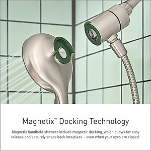 Moen Engage Magnetix Spot Resist Brushed Nickel Multi-Function Handshower and Rainshower Combo Featuring Magnetic Docking System, Shower Head with Handheld Spray, 26009SRN