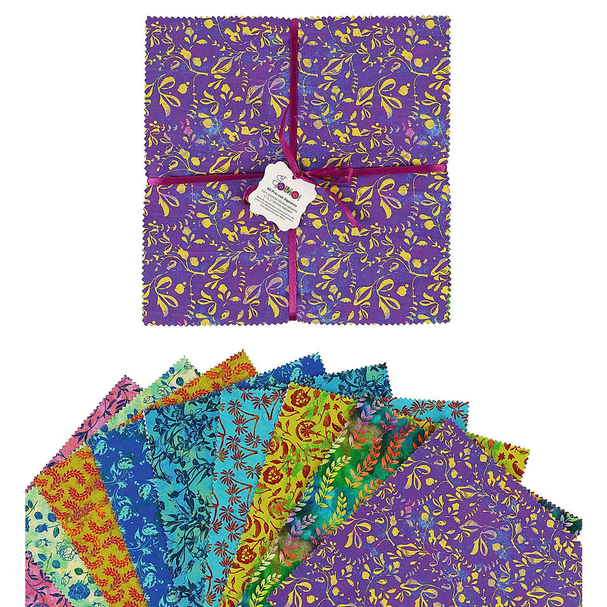 Soimoi Batik Print Precut 5-inch Cotton Fabric Quilting Squares Charm Pack DIY Patchwork Sewing Craft