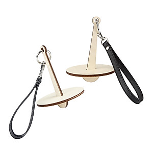 Lxmxgk 2PCS Portable Wrist Yarn Holder, Yarn Storage, Wooden Spinning Yarn Thread Holder, Yarn Holder with Leather Wrist Strap, Prevents Yarn Tangling and Misalignment Yarn Holder for Knitting