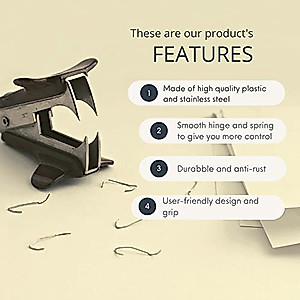 Staple Remover Tool, Staple Puller Remover, jaw Style Black for School, Home, Office Pack of 3