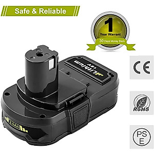 3.0Ah for Ryobi 18V Lithium-ion ONE+ Plus Battery P102 P103 P104 P105 P107 P108 P109 P122 Cordless Power Tools 2 Packs