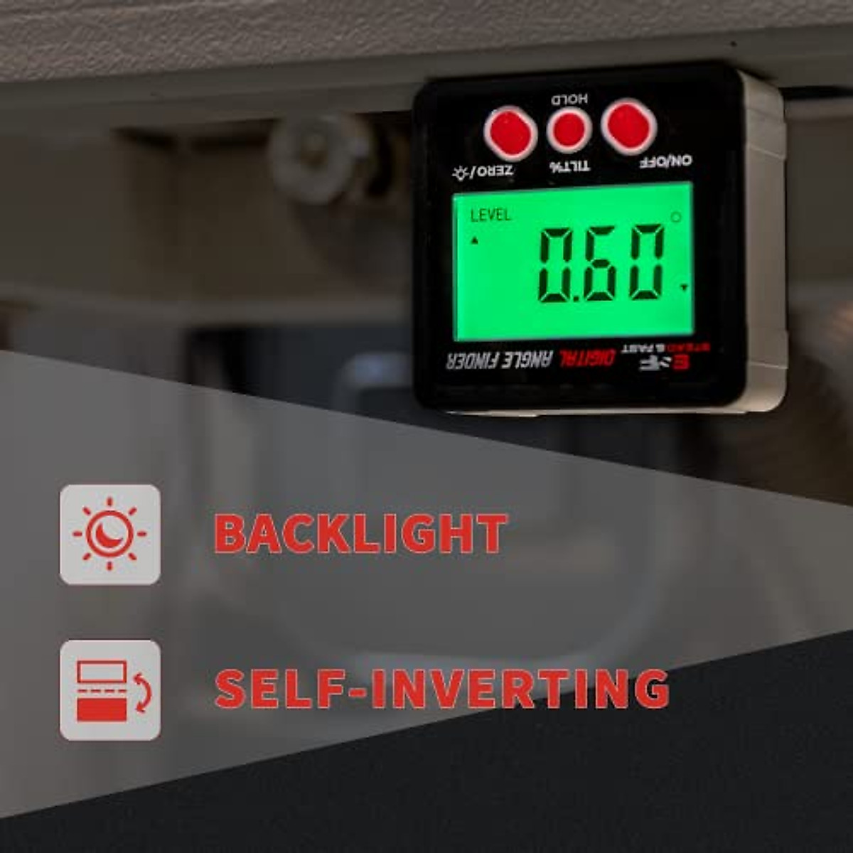 S&F STEAD & FAST Digital Angle Finder Gauge Magnetic Protractor Inclinometer Angle Cube Level Box with Magnetic Base and Backlight on Demand for Woodworking,Table Saw,Construction