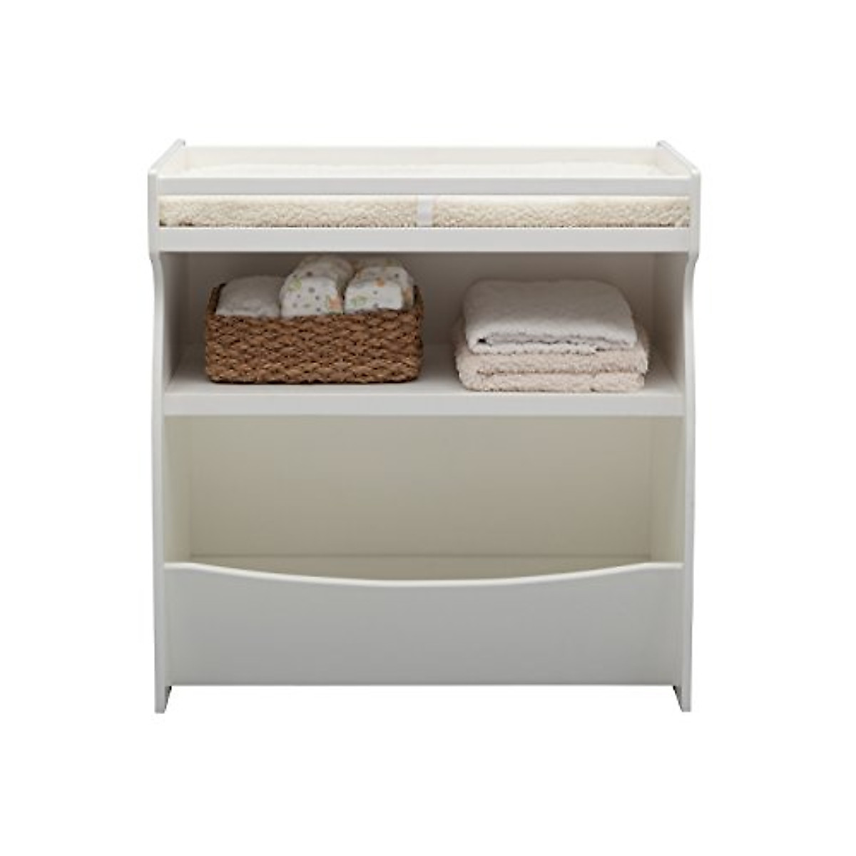 Delta Children 2-in-1 Changing Table and Storage Unit with Changing Pad, Bianca White