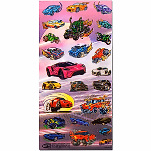 Hot Wheels Backpack with Lunchbox Set for Boys Kids ~ 2 Pc Bundle with Deluxe 16" Hot Wheels Racecar Backpack and Insulated Lunch Bag with Stickers, Tattoos, and More (Hot Wheels School Supplies)