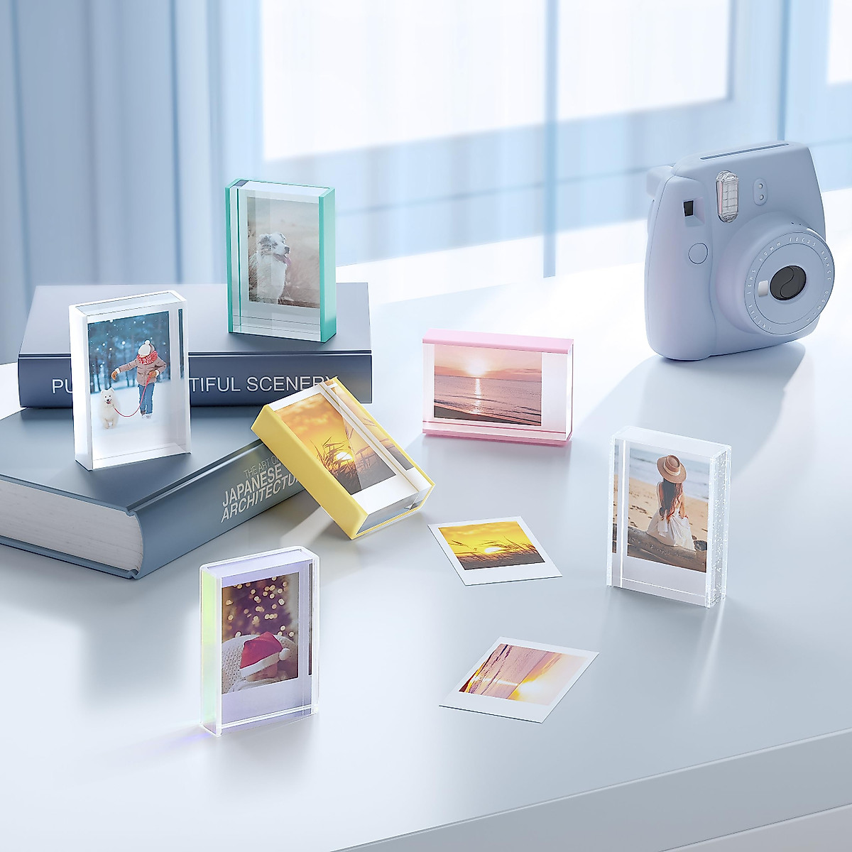 Instax Mini Photo Frames 2x3, Polaroid Picture Frame, Iridescent Acrylic Picture Frames for Desktop & Tabletop, Mini Instant Photo Frames for Fujifilm & Polaroid Film (3 Pack)Polaroid Frame for Photos