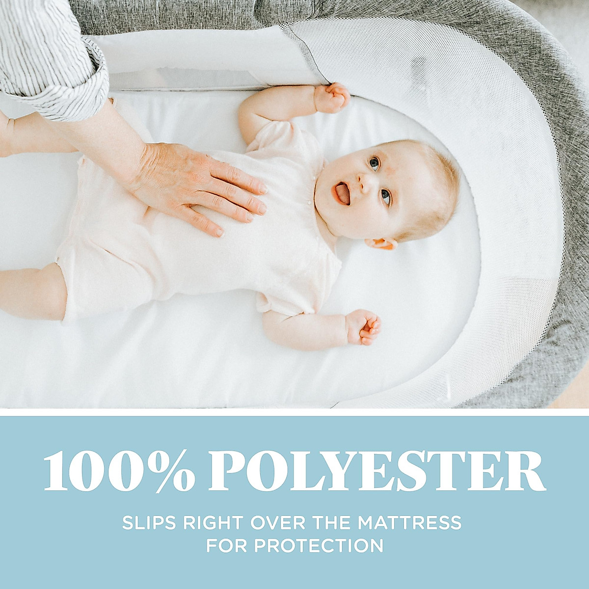 Baby Delight Slumber and Beside Me Doze Sheet, for Bassinet, Machine Washable, White