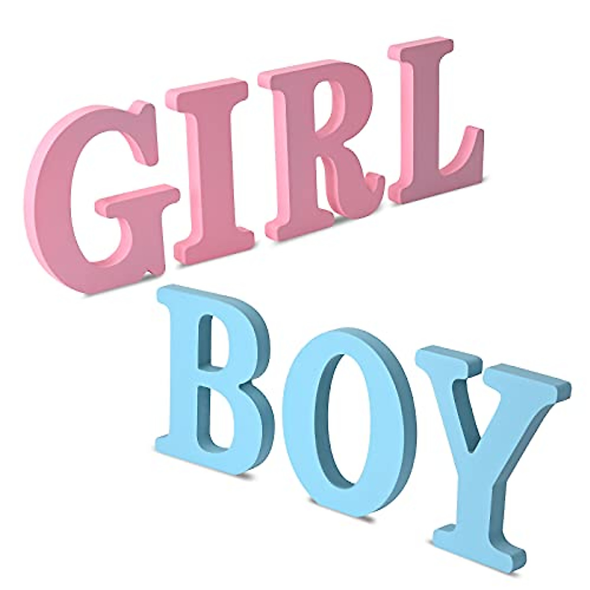 Gender Reveal Table Decorations, Boy Girl Letter Table Signs Blue and Pink Wooden Tabletop Decor for Gender Reveal and Baby Shower Party Supplies