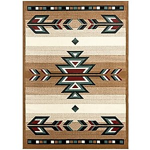 Home Dynamix Premium Sagrada Southwestern Geometric Area Rug Beige/Green, 5'2"x7'4"