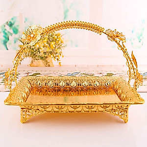 ARTIBETTER Metal Fruit Basket Classical Birthday Cake Alloy