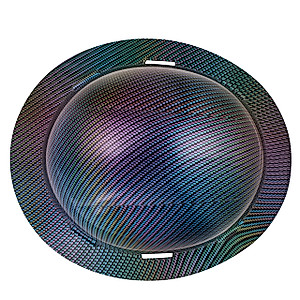 Acerpal Full Brim Non-Vented Color Weave Carbon Fiber Design Gloss Finish OSHA Hard Hat with 6-Point Suspension