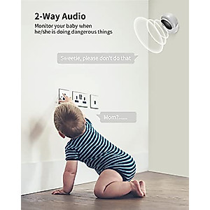 BJS Baby Monitor with Camera and Audio, 1080P Indoor Home Camera with Sound and Motion Detection, Baby/Pet Elder/Nanny, Infrared Night Vision (1 Pack), White (BM-A-1)