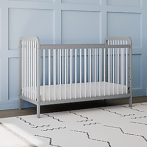 Storkcraft Pasadena 3-in-1 Convertible Crib (Pebble Gray/White) – GREENGUARD Gold Certified, Converts to Daybed and Toddler Bed, Fits Standard Full-Size Crib Mattress, Adjustable Mattress Height
