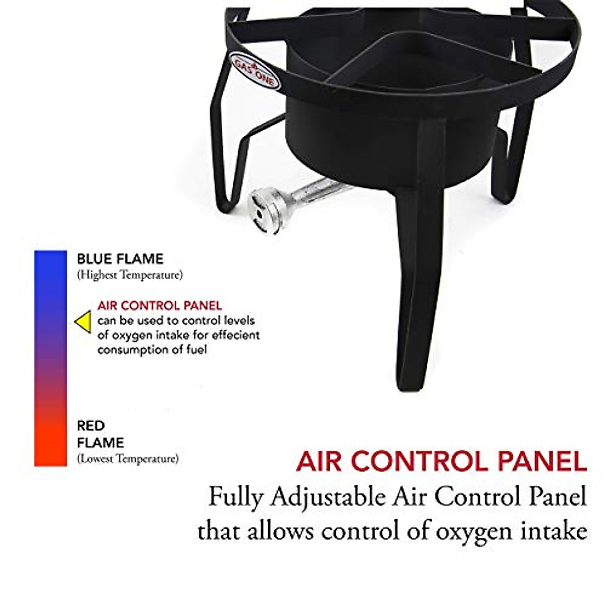 GasOne B-5300 One High-Pressure Outdoor Propane Burner Gas Cooker Weld, Black