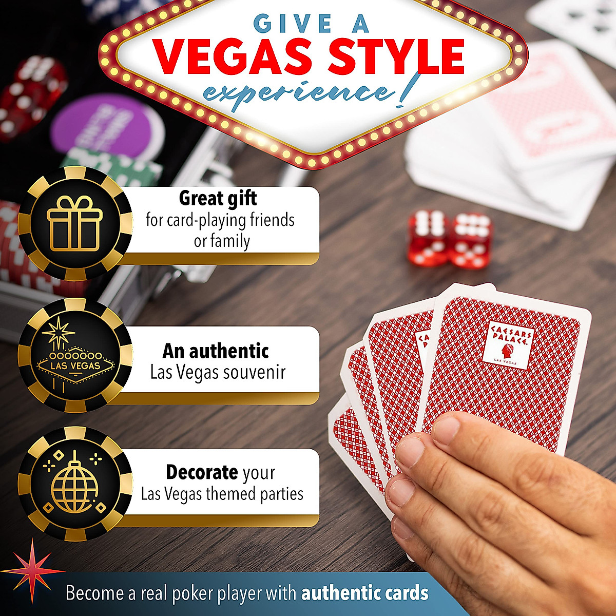 Las Vegas Style Playing Cards | Assortment of Nevada Casinos | May Include Dealer Markings | No Jokers | 8 Decks of Poker Cards