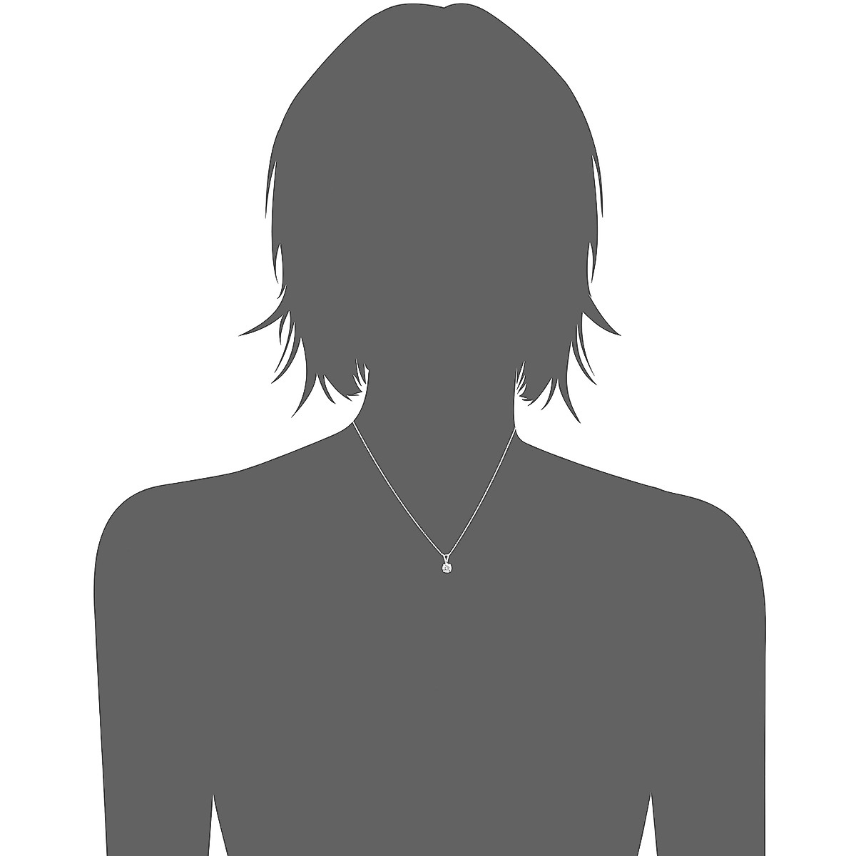 Amazon Essentials 14k White Gold 16' Adjustable to 18' 4-Prong Set Round-Cut Diamond Pendant (3/4 cttw, J-K Color, I2-I3 Clarity), (previously Amazon Collection)