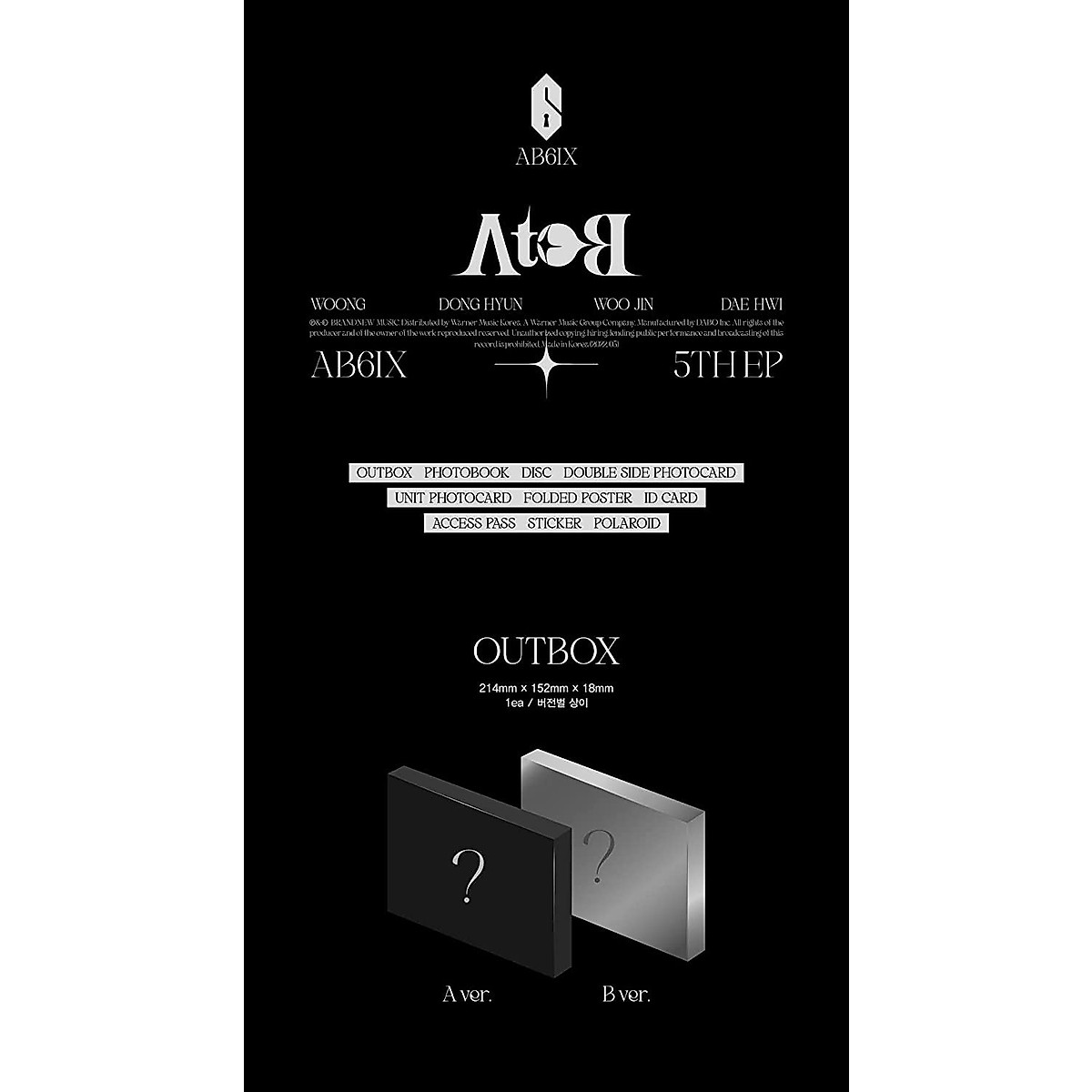 AB6IX - 5th EP A to B CD + Extra Photocards Set (A ver.)