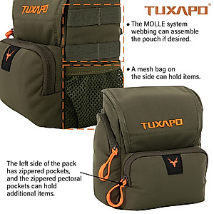 Tuxapo Binocular Harness Chest Pack with Rangefinder Pouch Bino Case for Hunting Hiking Shooting