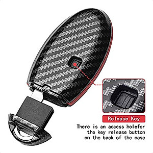 TANGSEN Key Fob Case Red Cover Compatible with Infiniti EX FX X G JX M Q QX Series for Nissan Altima Coupe Armada GTR Maxima Murano Cross CABRIOLET Rogue SENTRA Versa 4 Button Keyless Entry Remote