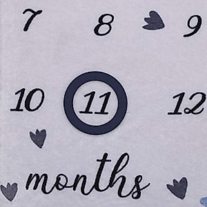 Carter's Dino Adventure Gray & Blue French Fiber Baby Milestone Blanket, Grey, Blue, Navy