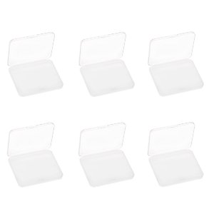 Paialco 6 PCS Pack Small Storage Boxes Flat Rectangle Plastic Box Containers